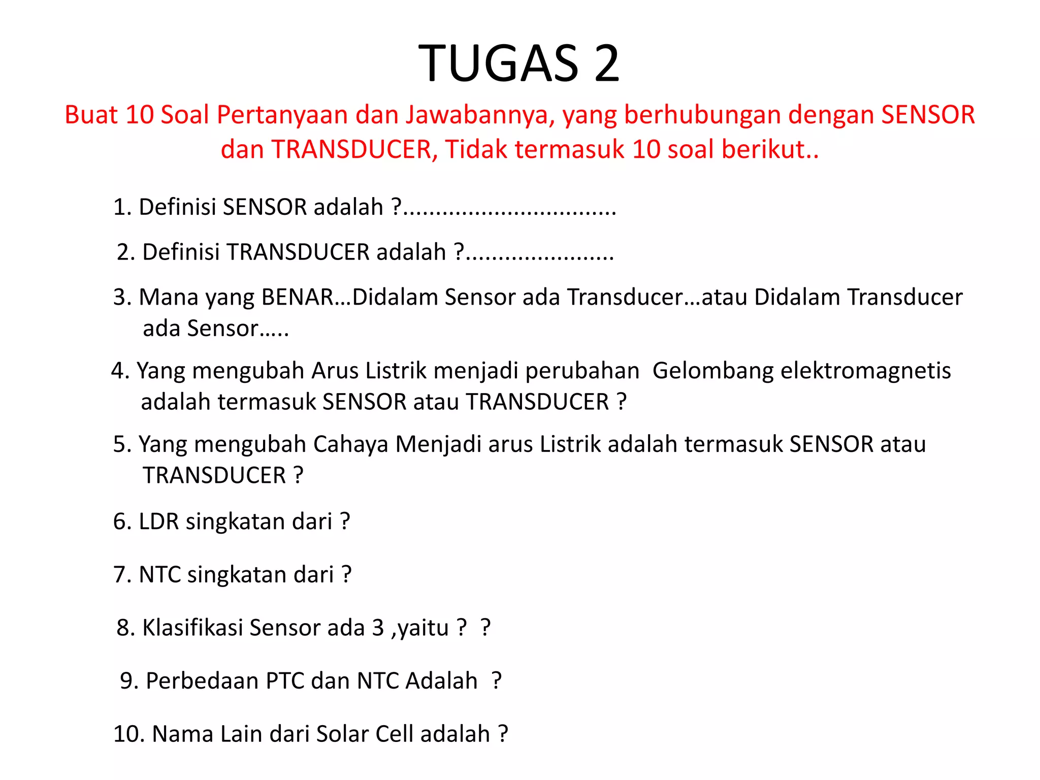SENSOR and TRANDUCER | PPTX