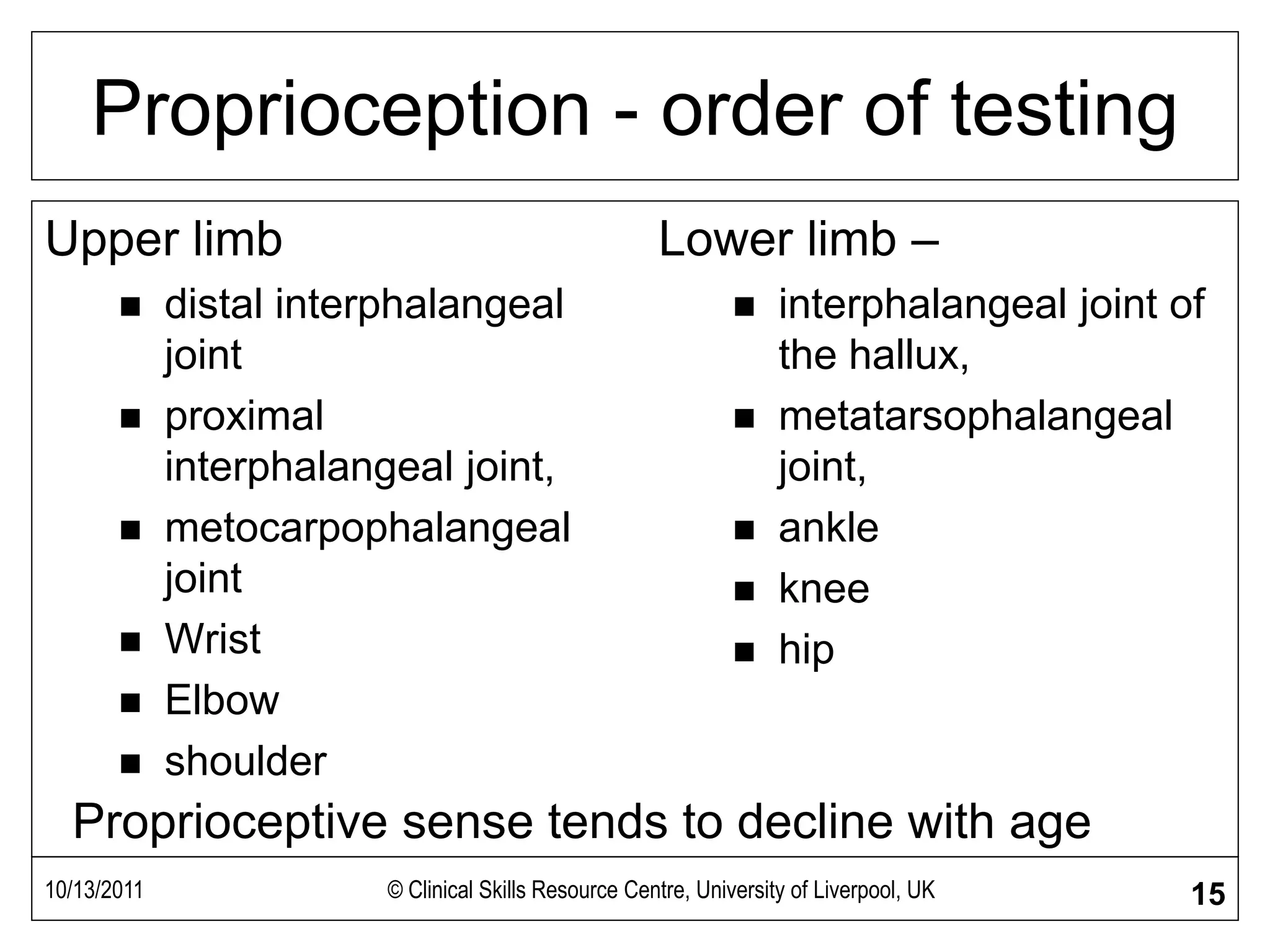 Sensory Examination | PDF