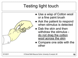 Sensory Examination | PDF