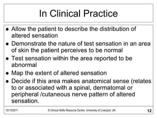 Sensory Examination | PDF