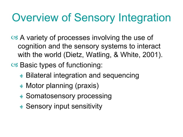 Sensory Integration Dysfunction | PPT