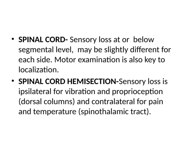 SENSORY ABNORMALITIES in diagnosis of neurological diseases | PPT