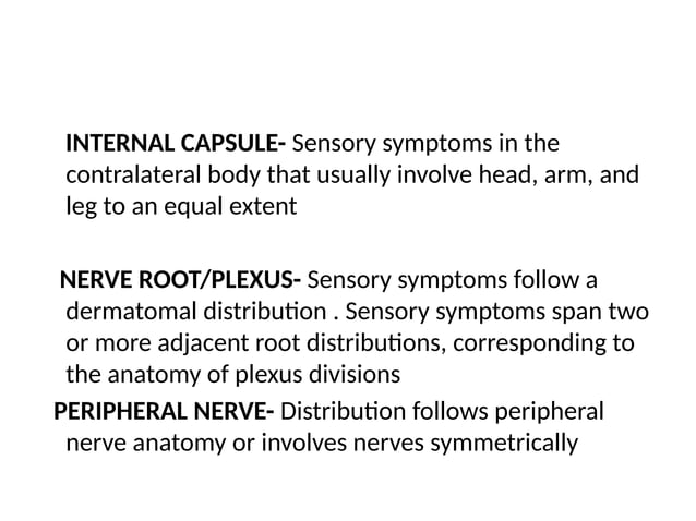 SENSORY ABNORMALITIES in diagnosis of neurological diseases | PPT