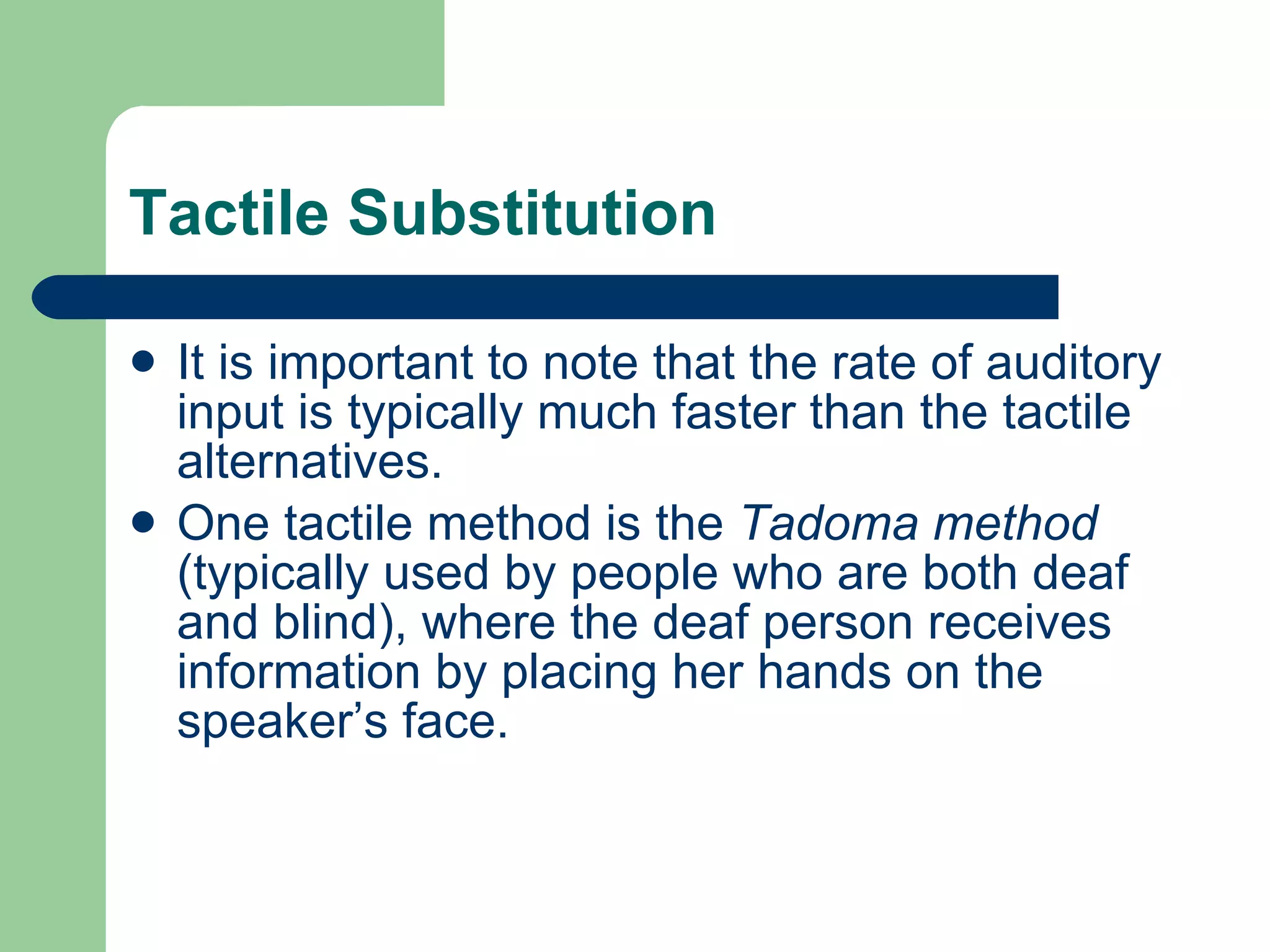 Sensory Aids for Persons with Auditory Impairments | PPT