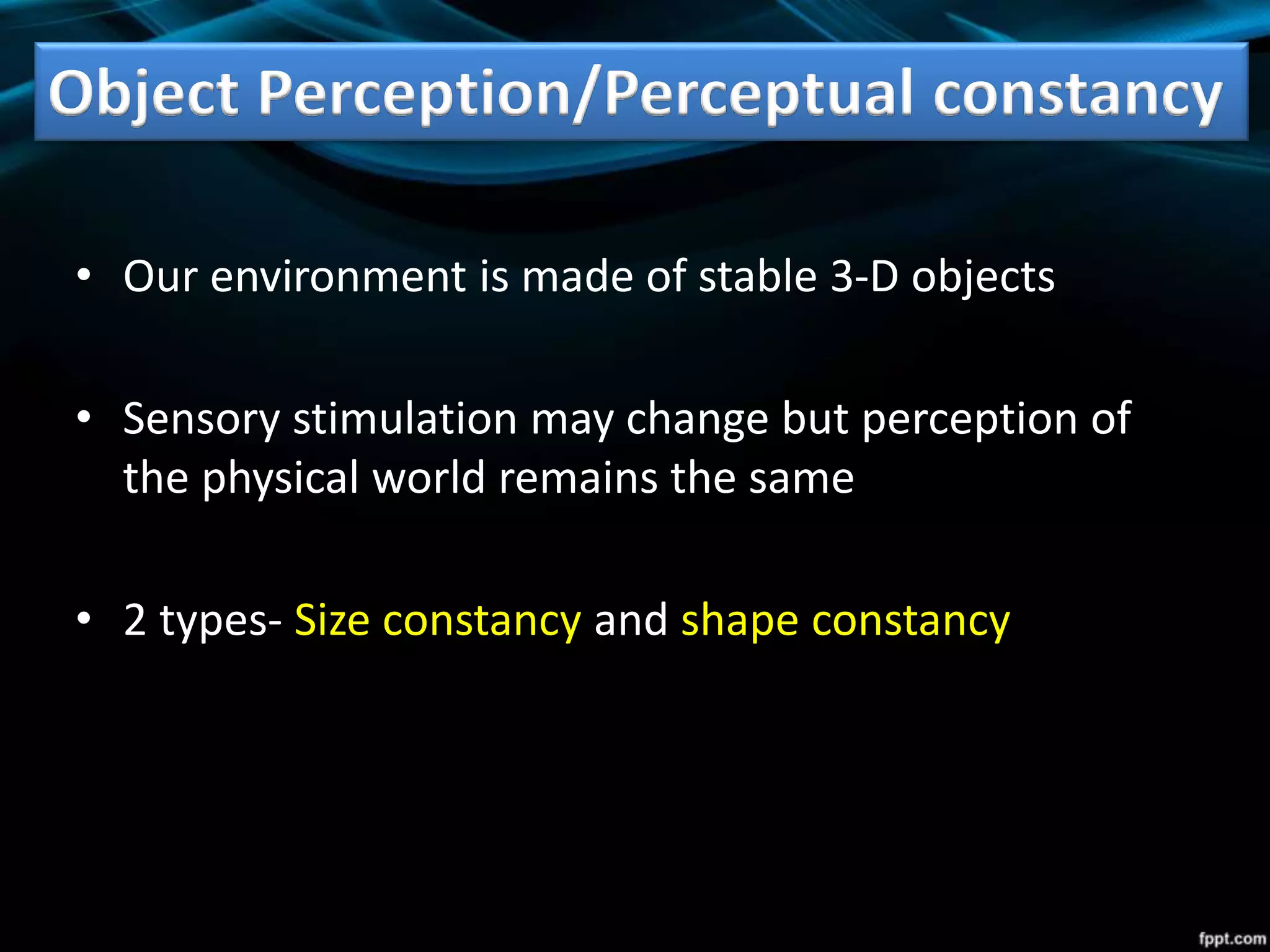 Sensory and perceptual development | PPTX
