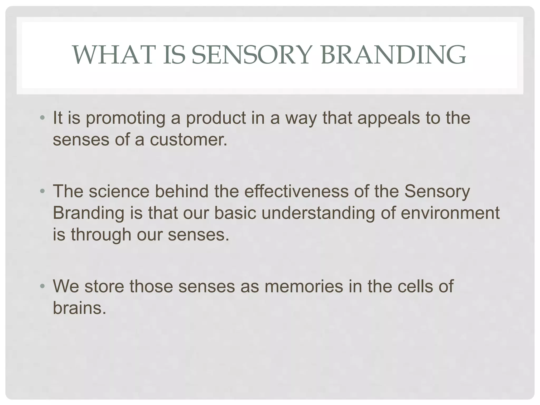 Sensory branding | PPTX