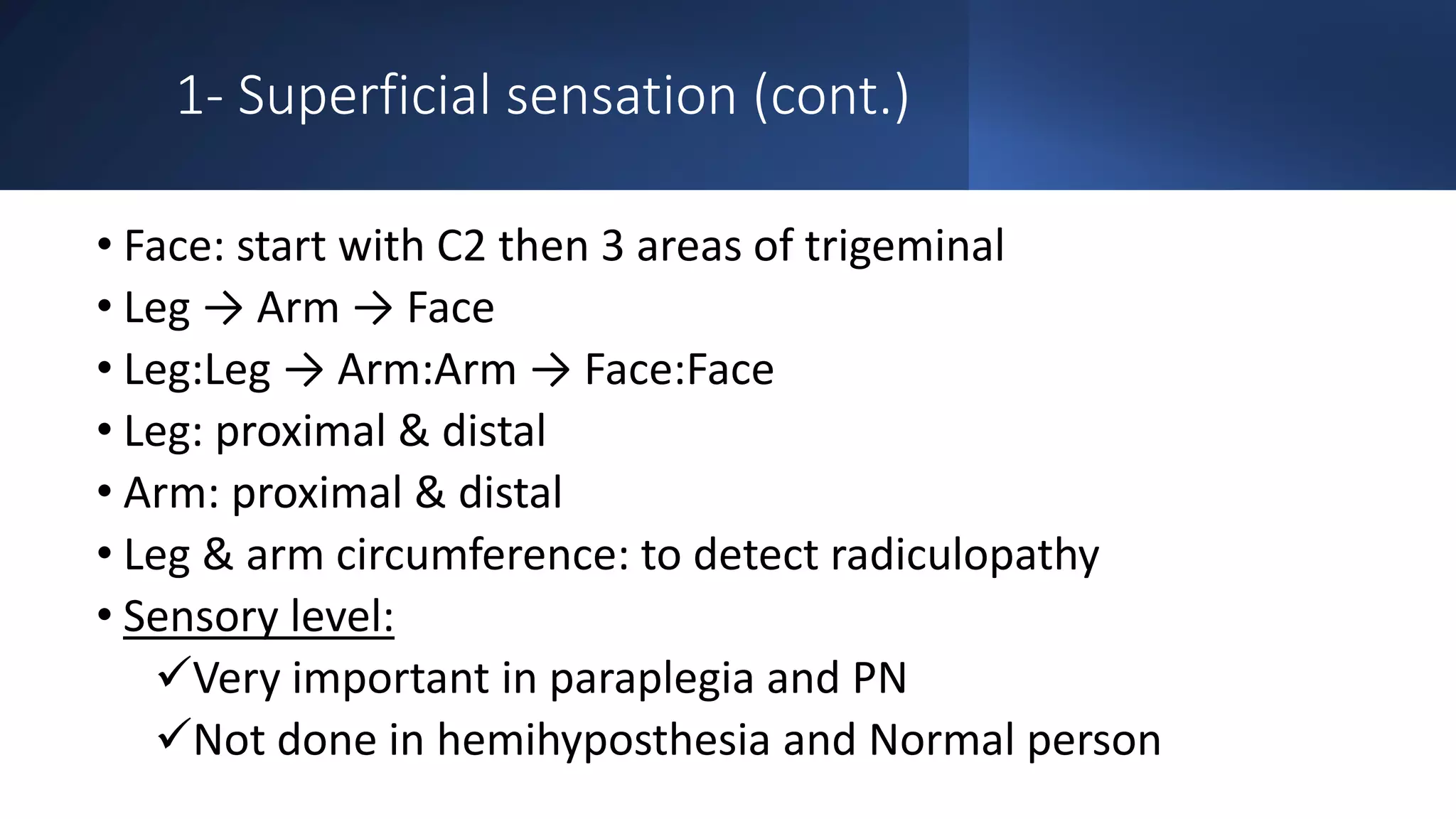 Sensory, coordination & gait Examination for Undergrad | PPTX