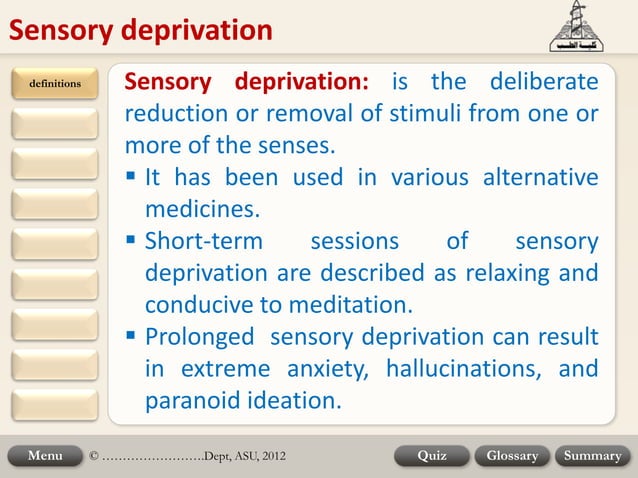Sensory deprivation | PPTX