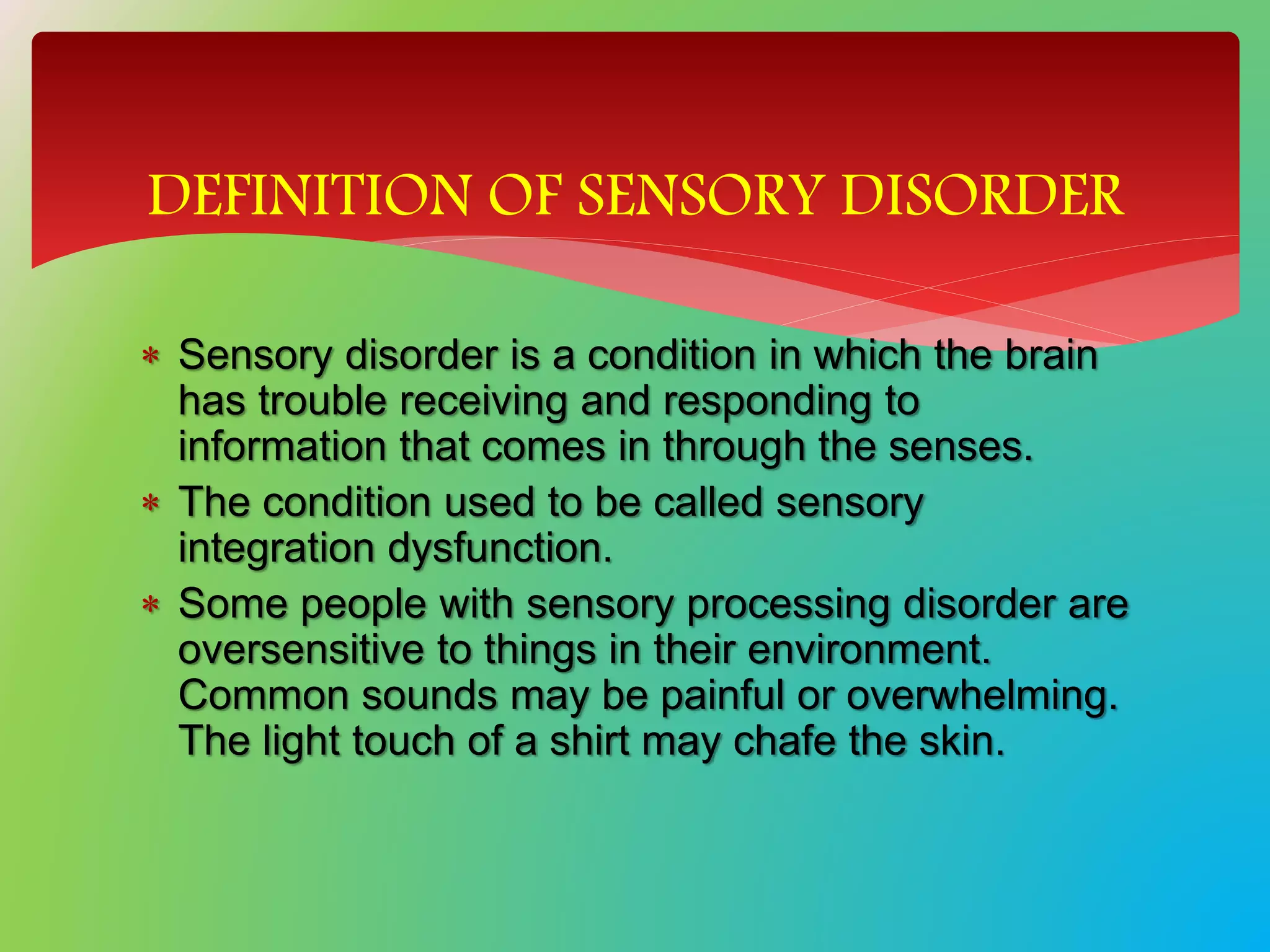 Sensory disorder | PPTX