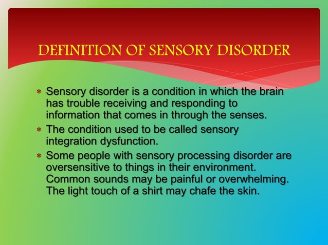 Sensory disorder | PPT