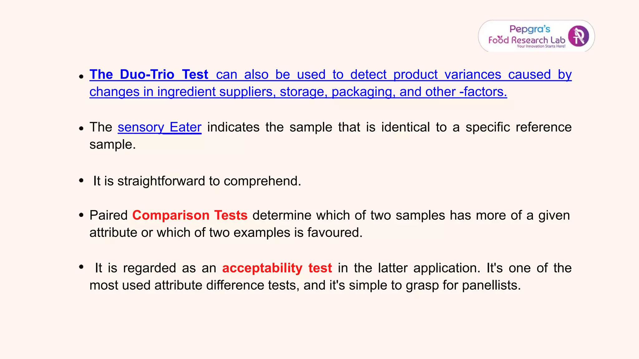 Food Sensory Testing - FoodResearchLab | PPTX