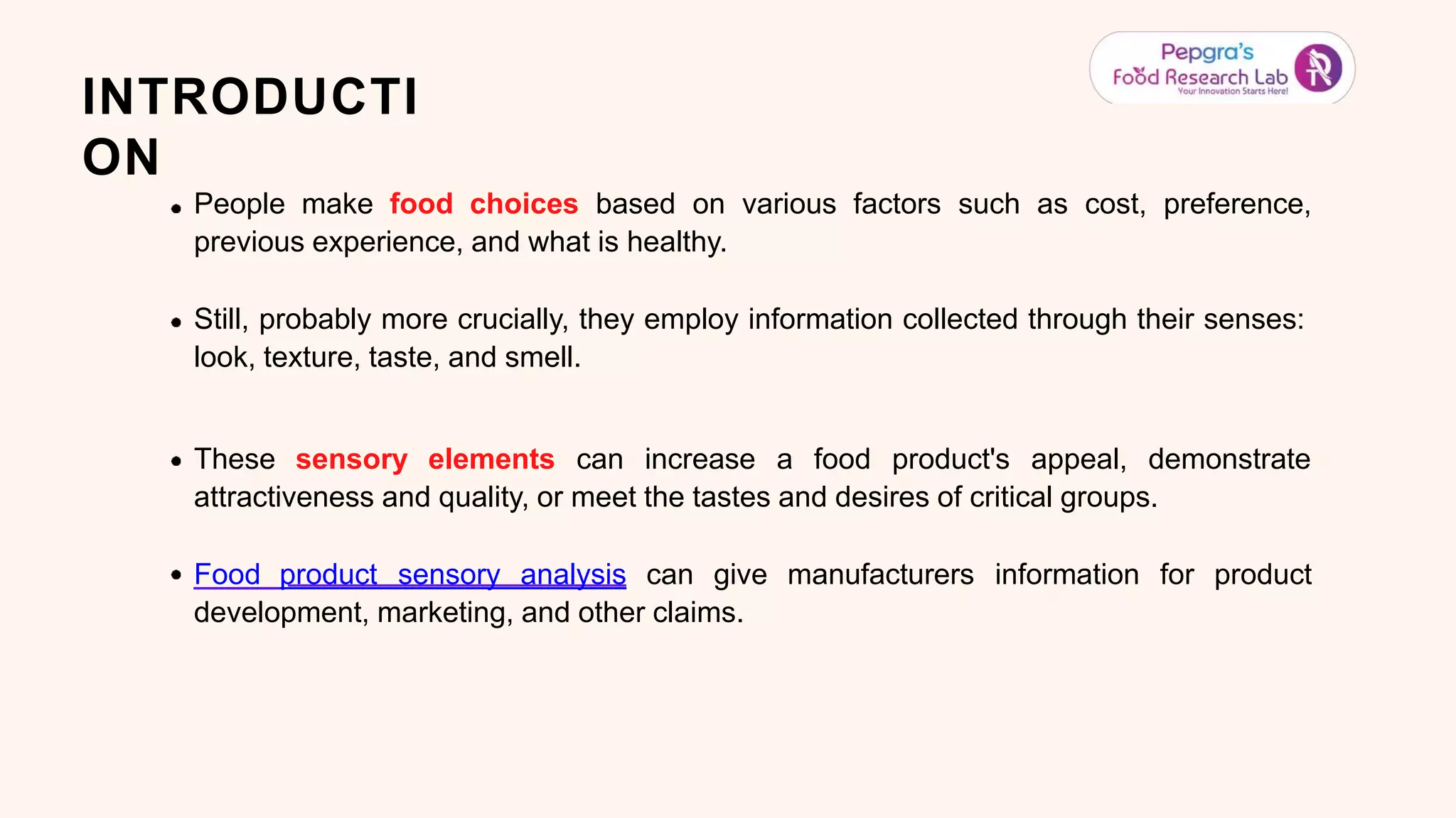 Food Sensory Testing - FoodResearchLab | PPTX