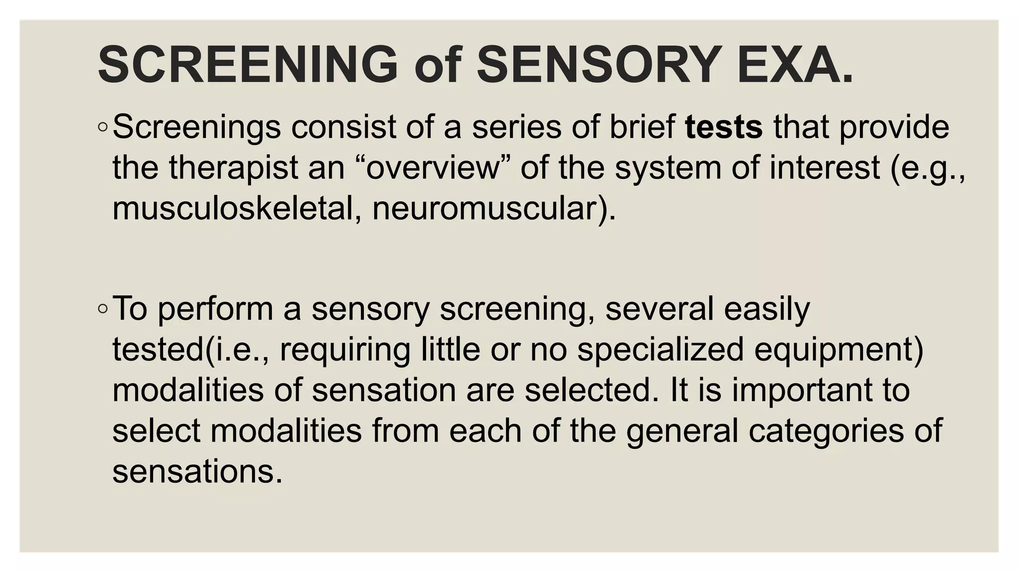 Sensory examination | PPTX
