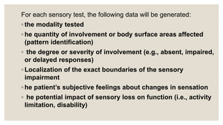 Sensory examination | PPTX