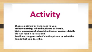 Sensory Experience- CREATIVE WRITING.pptx