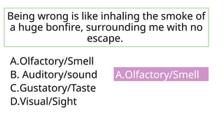 Exploring the Five Types of Sensory Imagery in Literature | PPTX