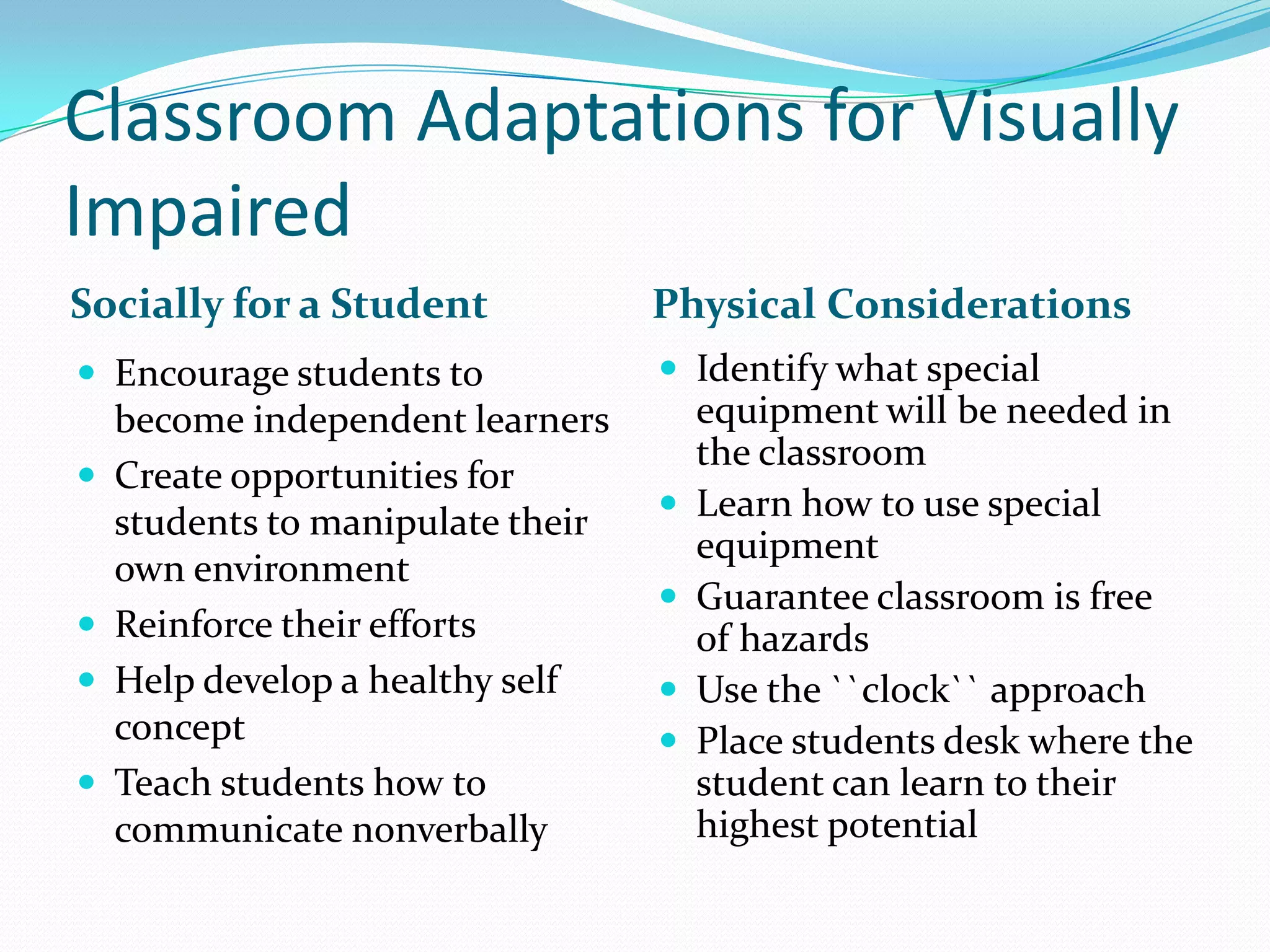 Sensory Impairments Presentation | PPTX