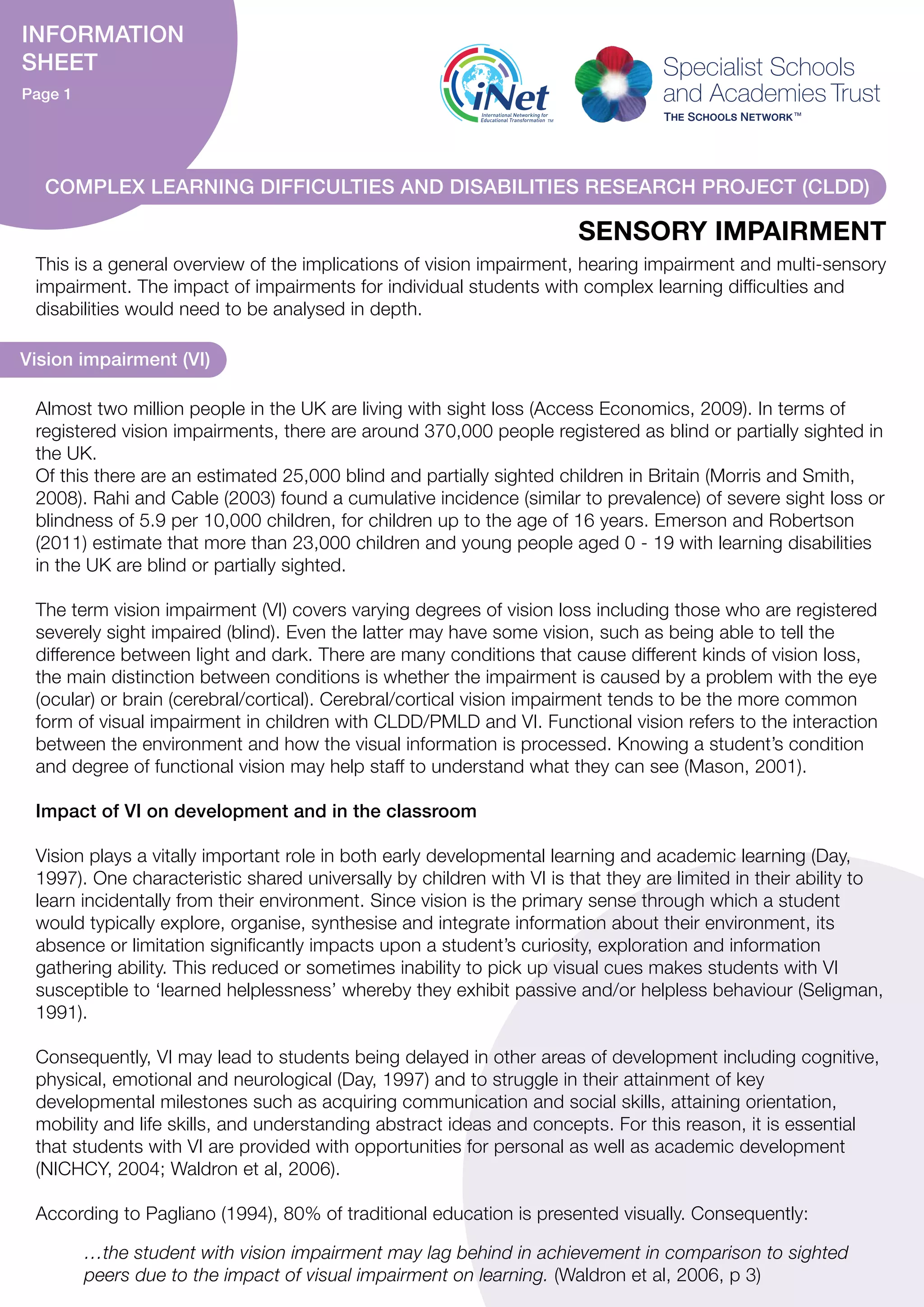 Sensory impairment | PDF