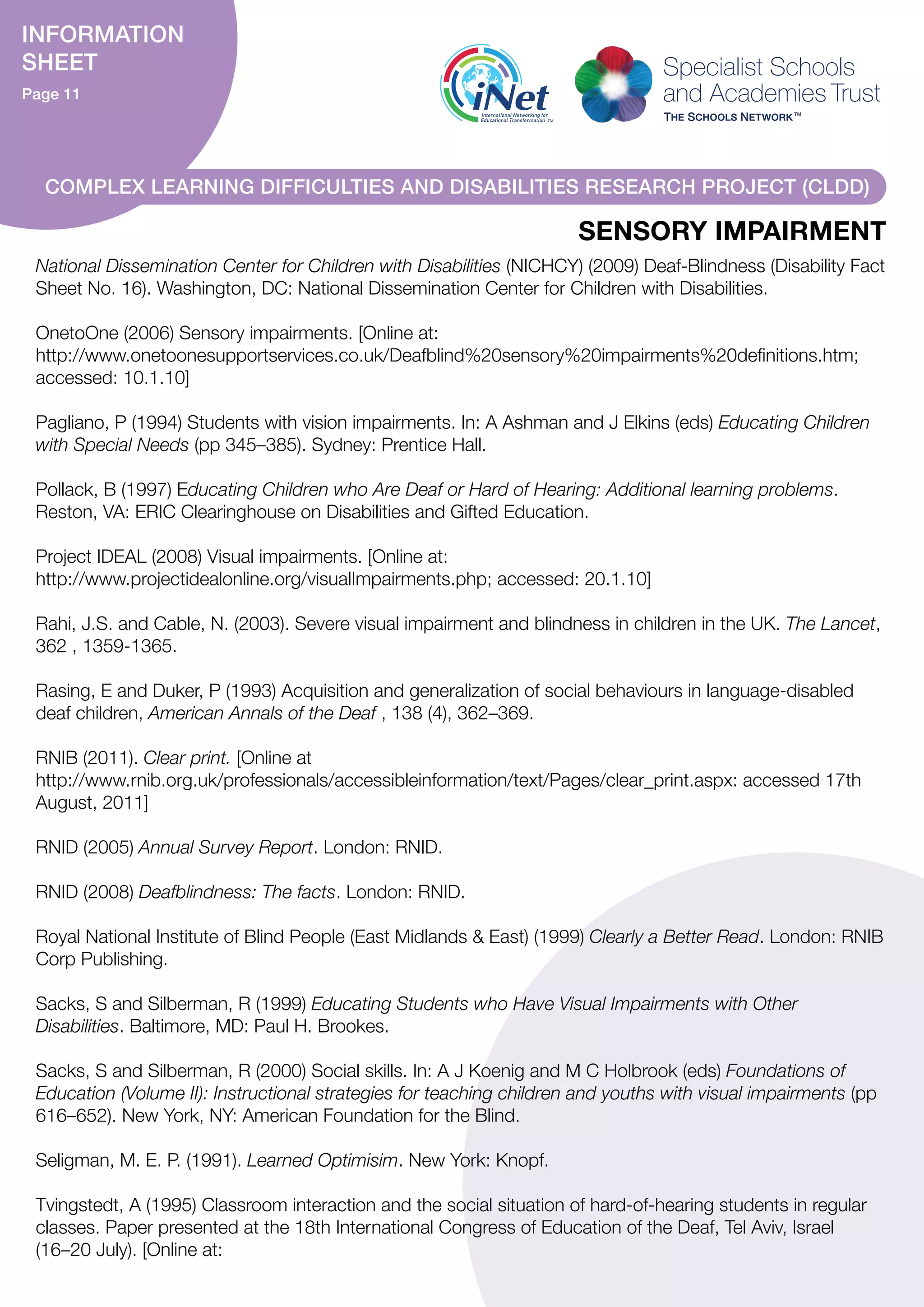 Sensory impairment | PDF