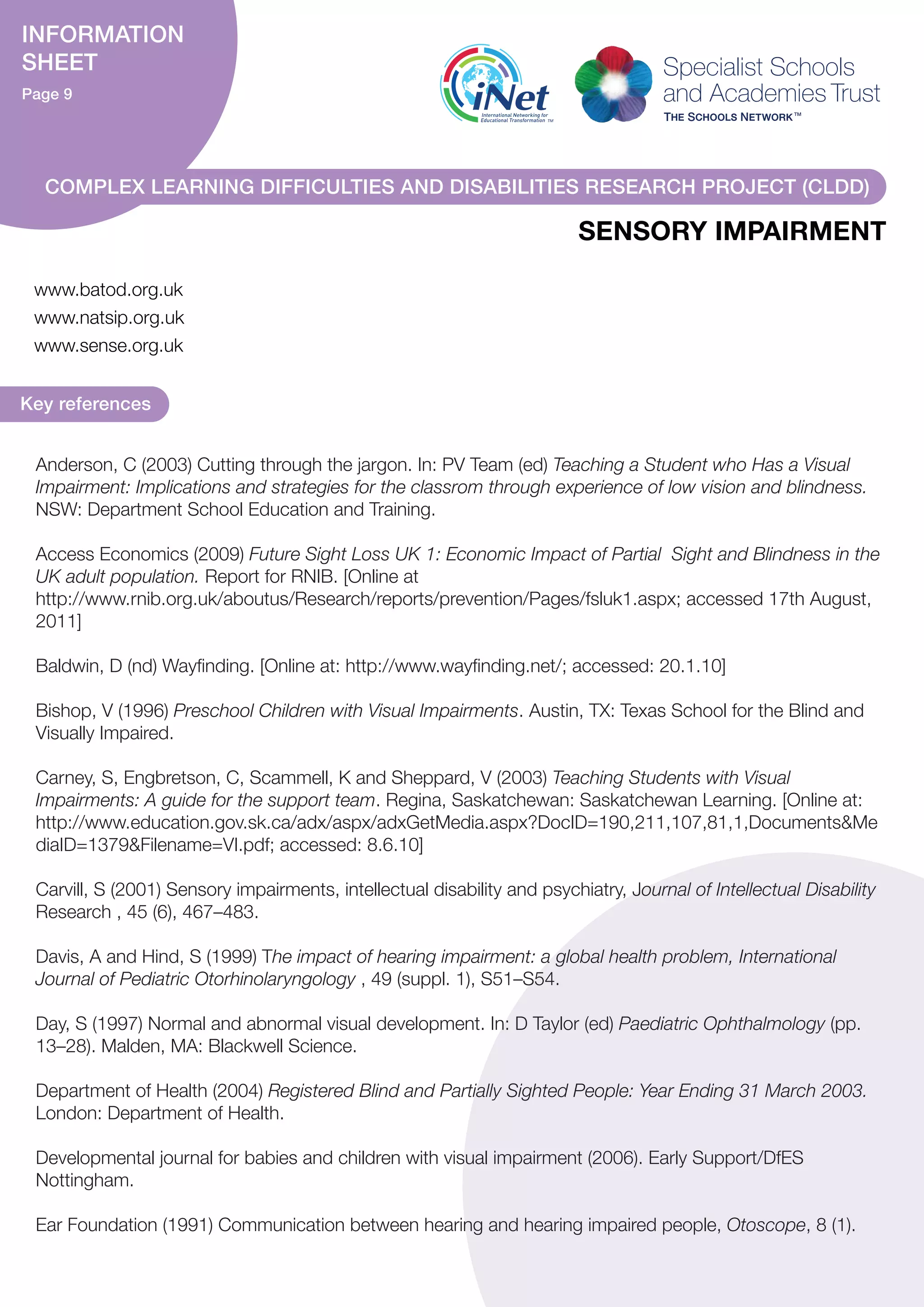 Sensory impairment | PDF