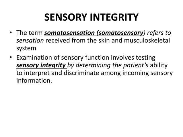 SENSORY INTEGRATION.pptx | First Aid | Injuries