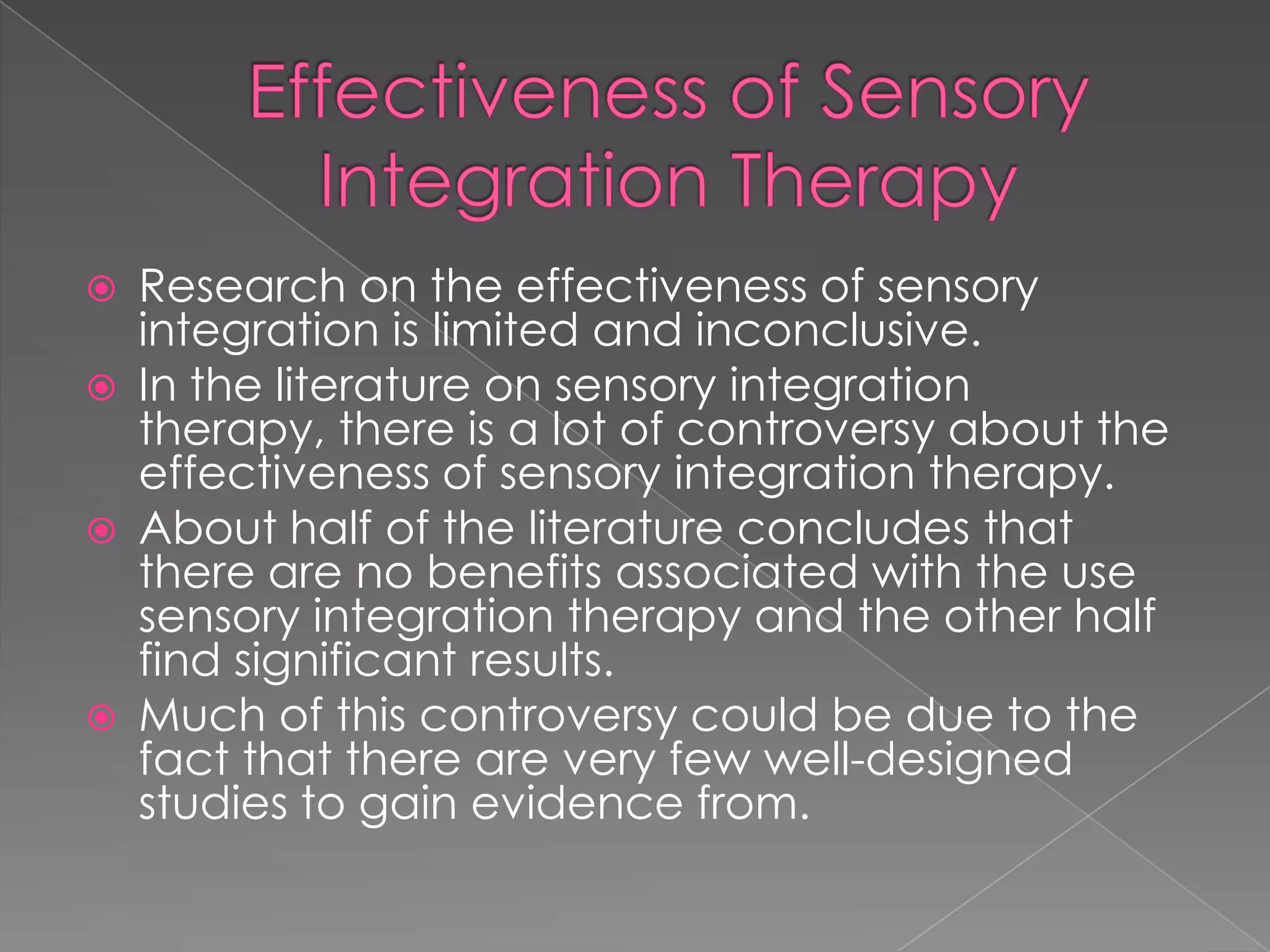 Sensory Integration Therapy | PPTX