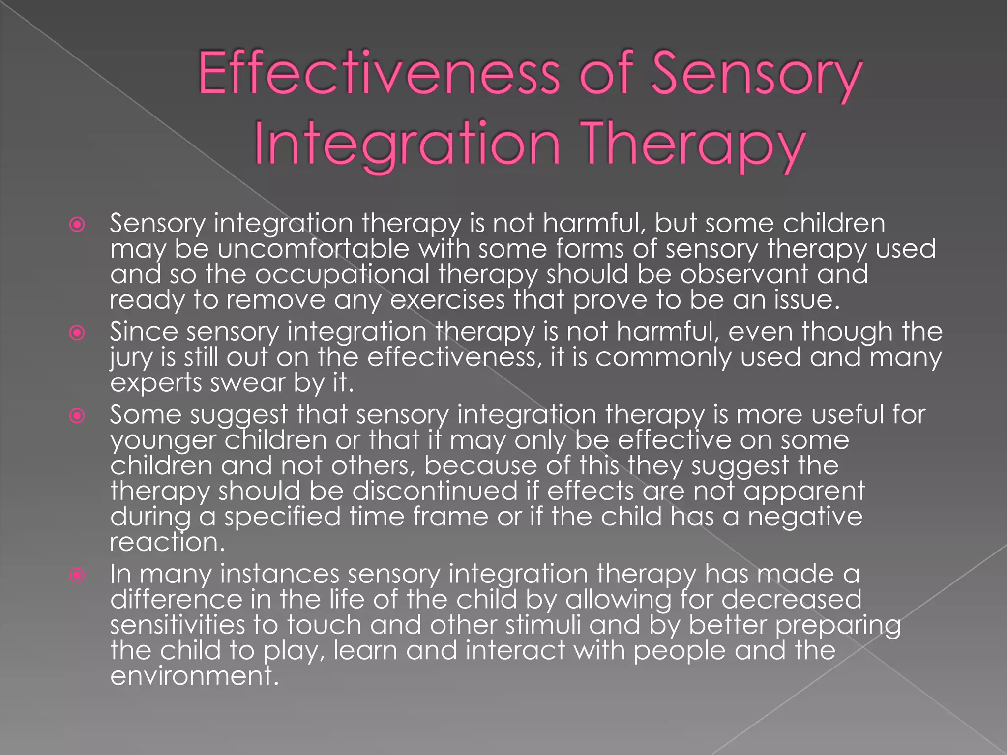 Sensory Integration Therapy | PPTX
