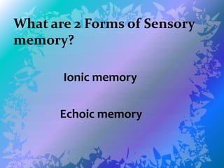 Sensory memory | PPTX
