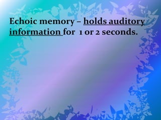 Sensory memory | PPTX