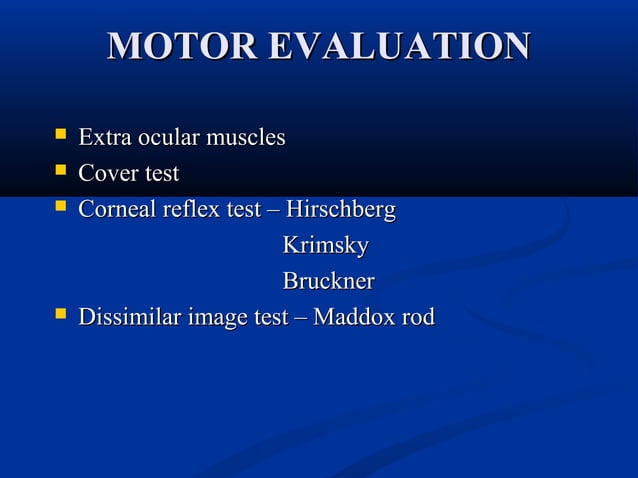 Sensory & motor evaluation of strabismus | PPT | Eye and Vision ...