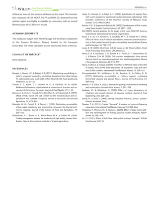 Sensory optimization of crackers developed from high quality cassava ...