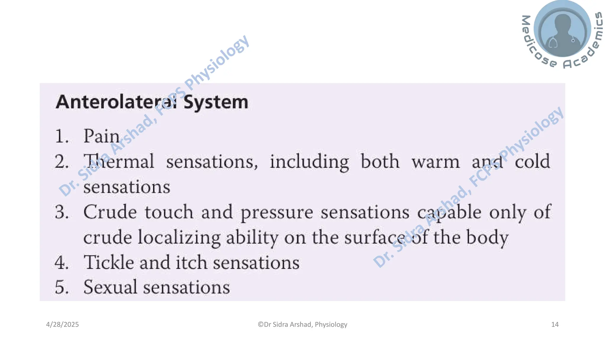 The Physiology of Central Nervous System - Sensory Pathways | PPT