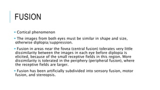 Strabismus sensory physiology and pathology | PPTX