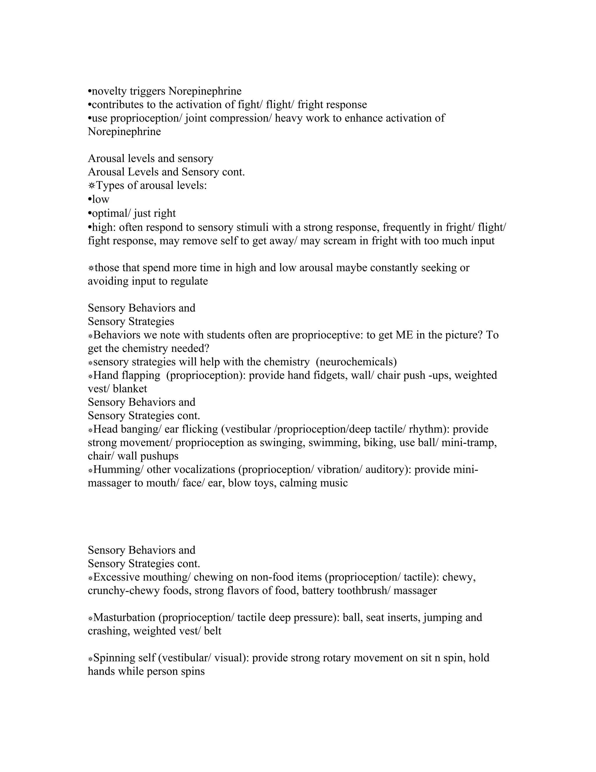 Sensory Presentation | DOC