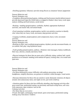 Sensory Presentation | DOC