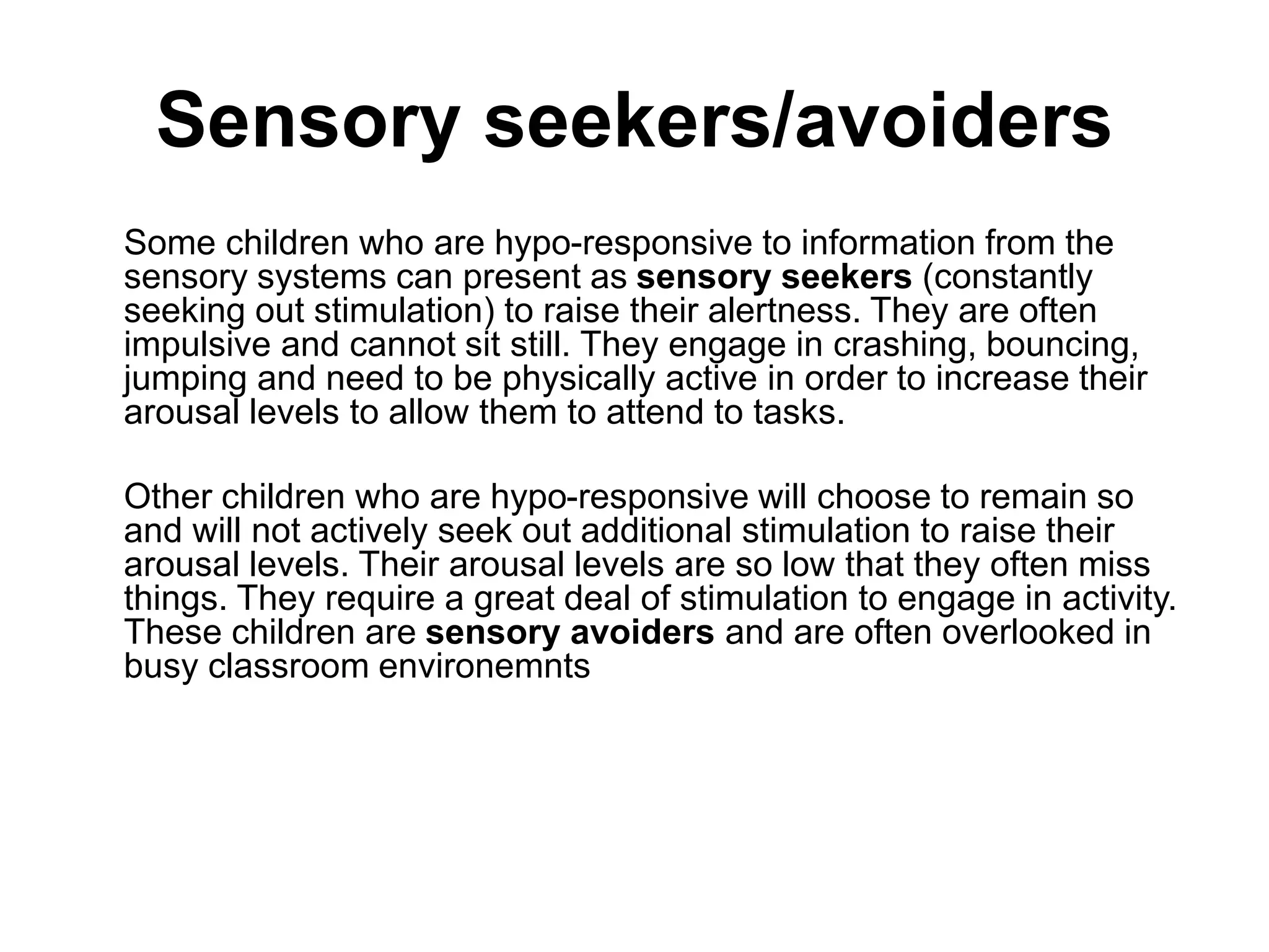 Sensory presentation for psychology .ppt