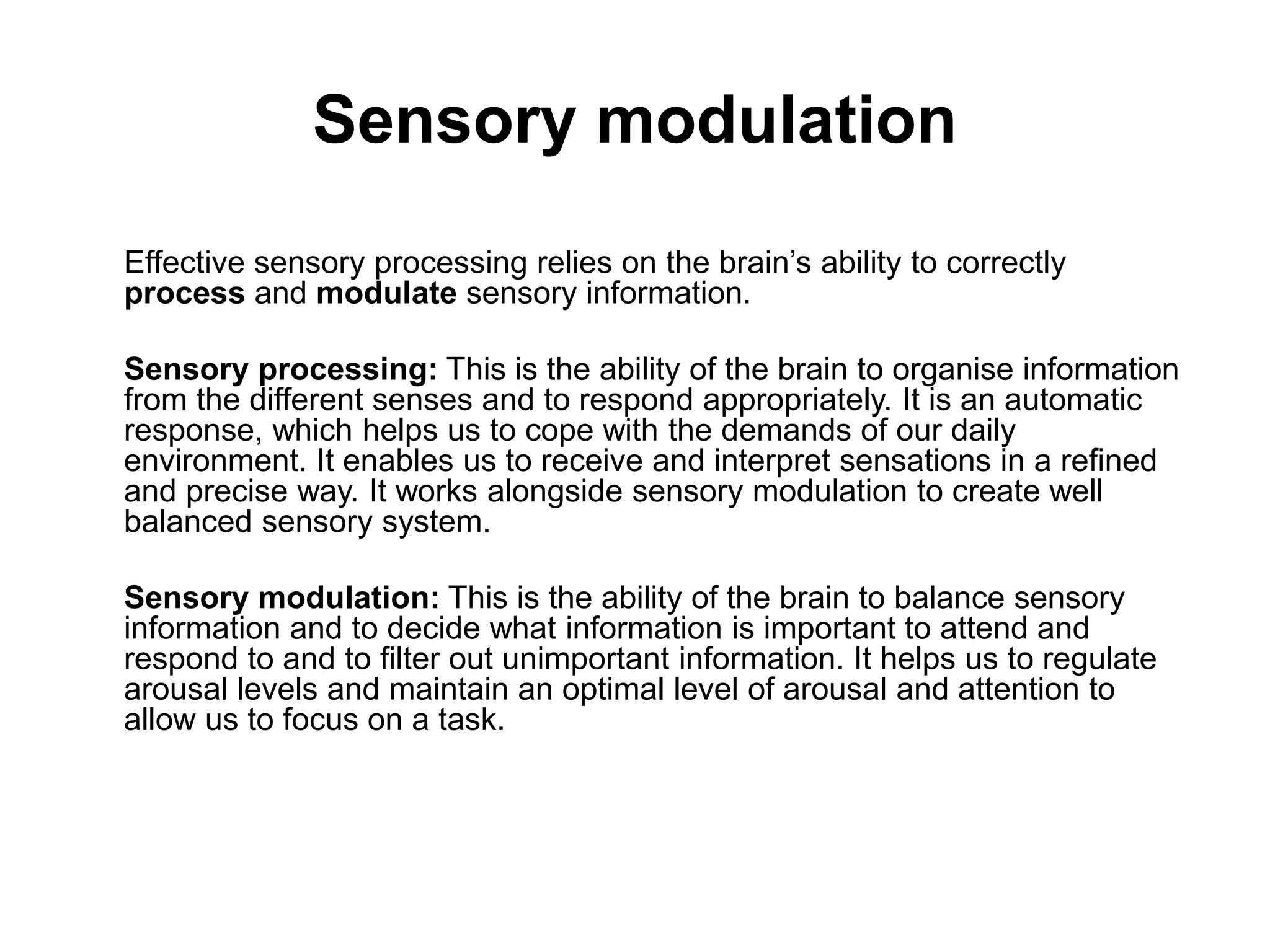 Sensory presentation for psychology .ppt