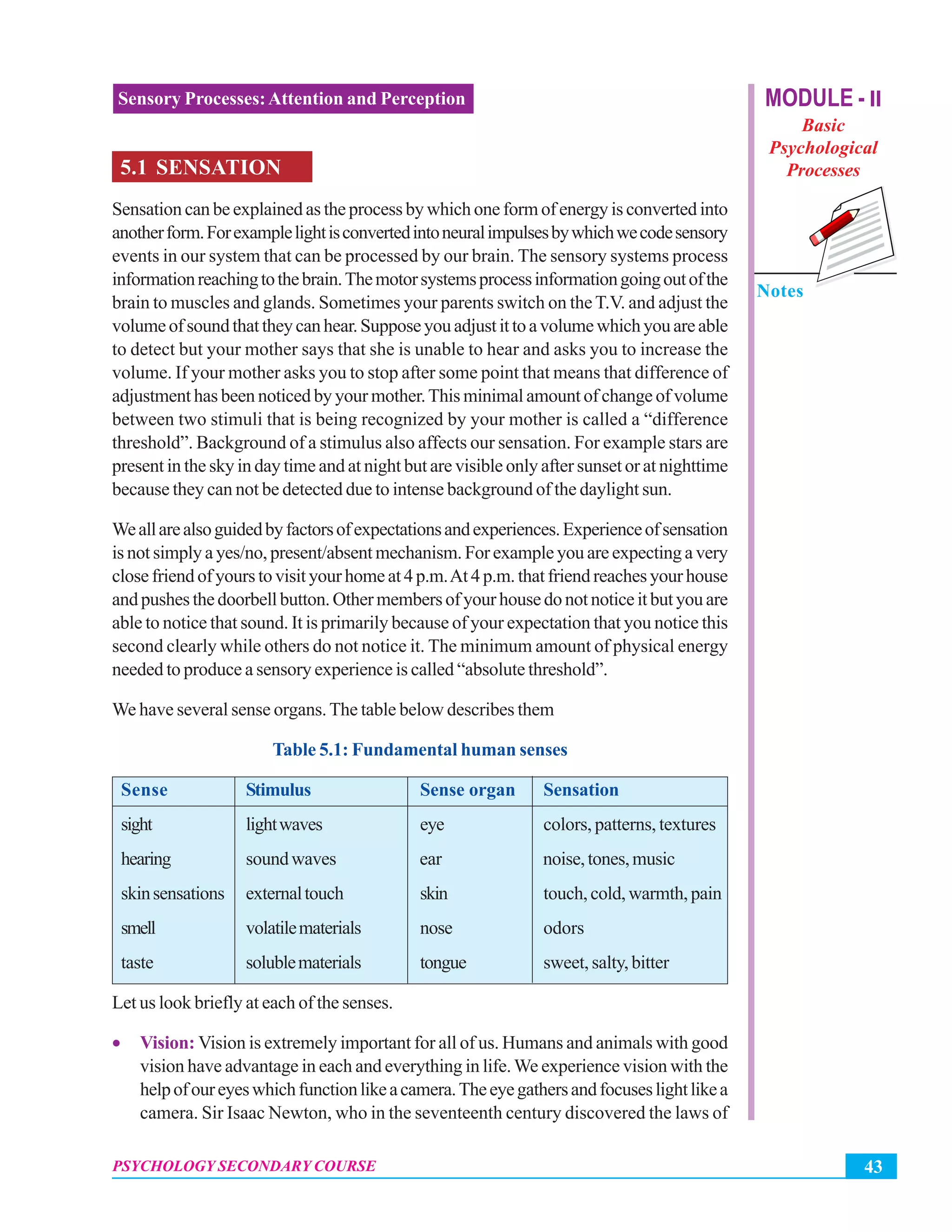 Sensory processes attention and perception | PDF