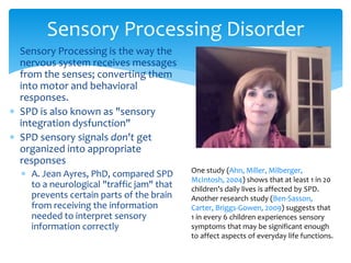 Sensory Processing Disorder | PPTX