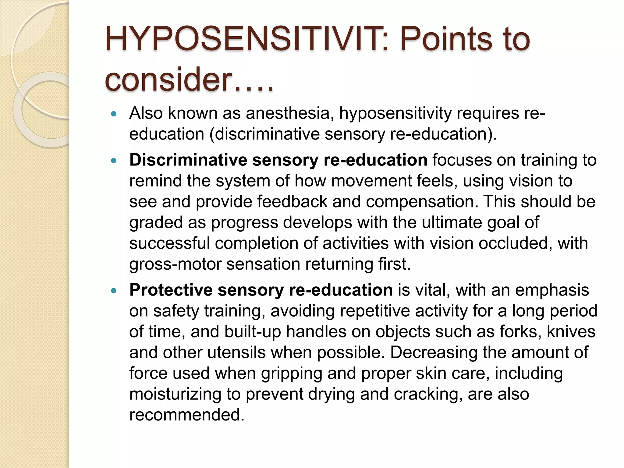 Sensory Re-education | PPTX
