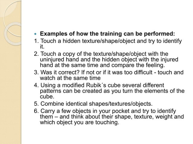 Sensory Re-education | PPTX | First Aid | Injuries