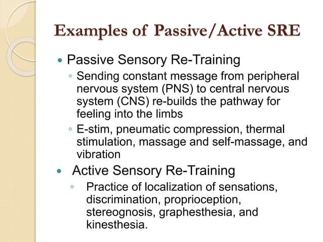 Sensory Re-education | PPTX | First Aid | Injuries