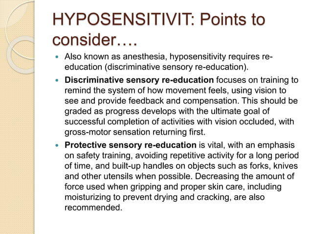 Sensory Re-education | PPTX | First Aid | Injuries