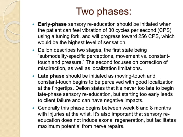 Sensory Re-education | PPTX | First Aid | Injuries