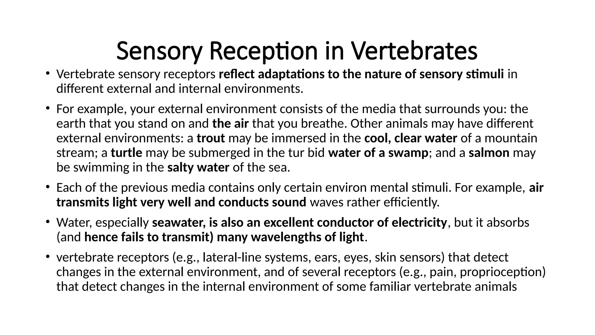 sensory reception of vertebrates.pptx for students | PPTX