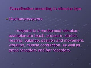 Sensory receptors | PPT