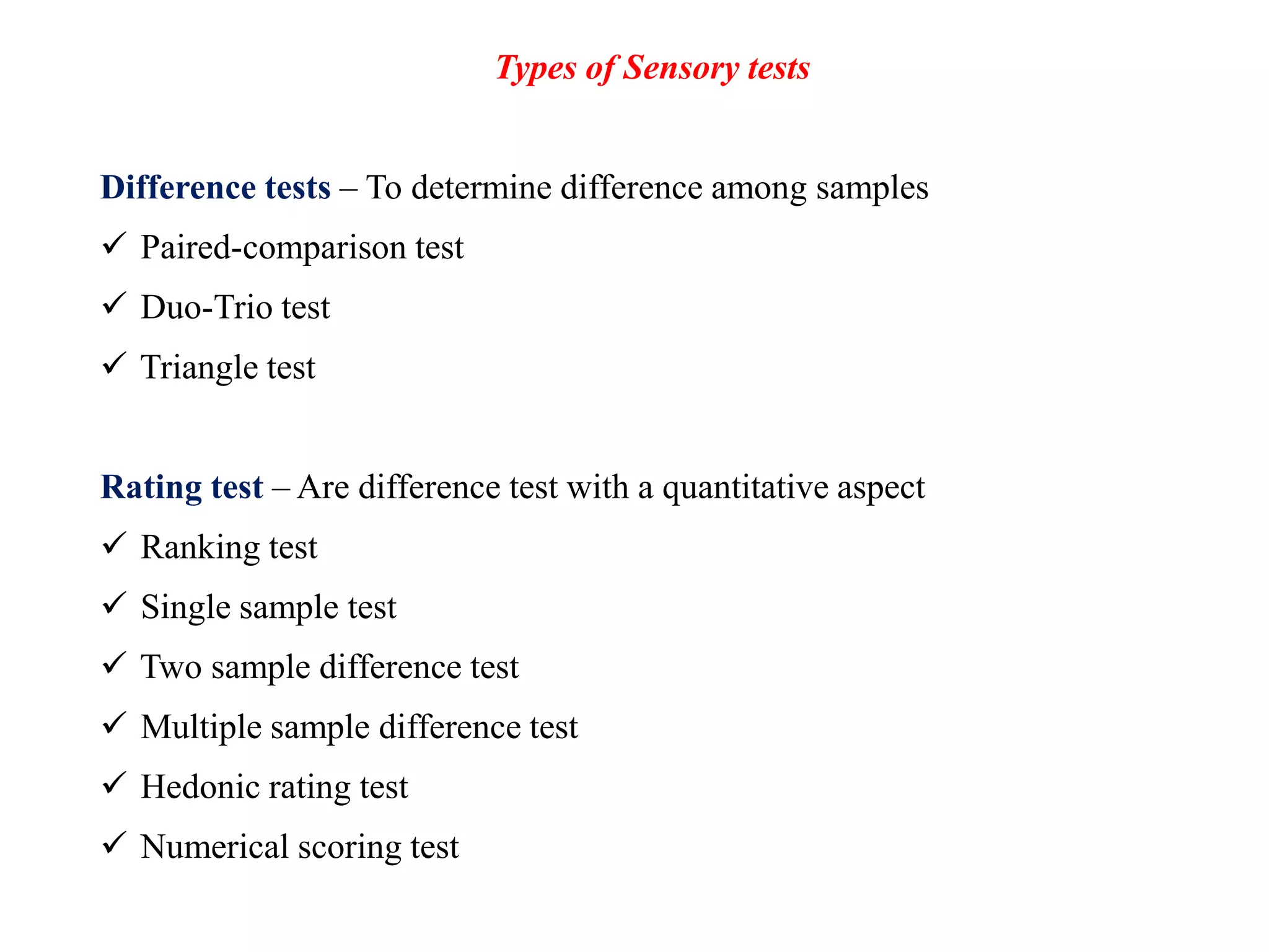 Sensory Evaluation and Quality Control | PPTX