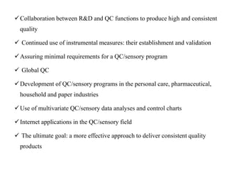 Sensory Evaluation and Quality Control | PPTX