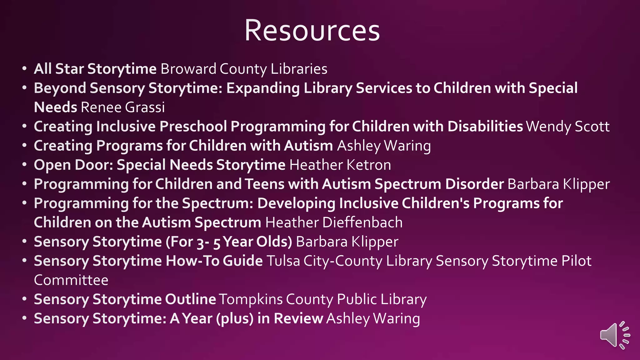 Sensory storytime workshop | PPTX