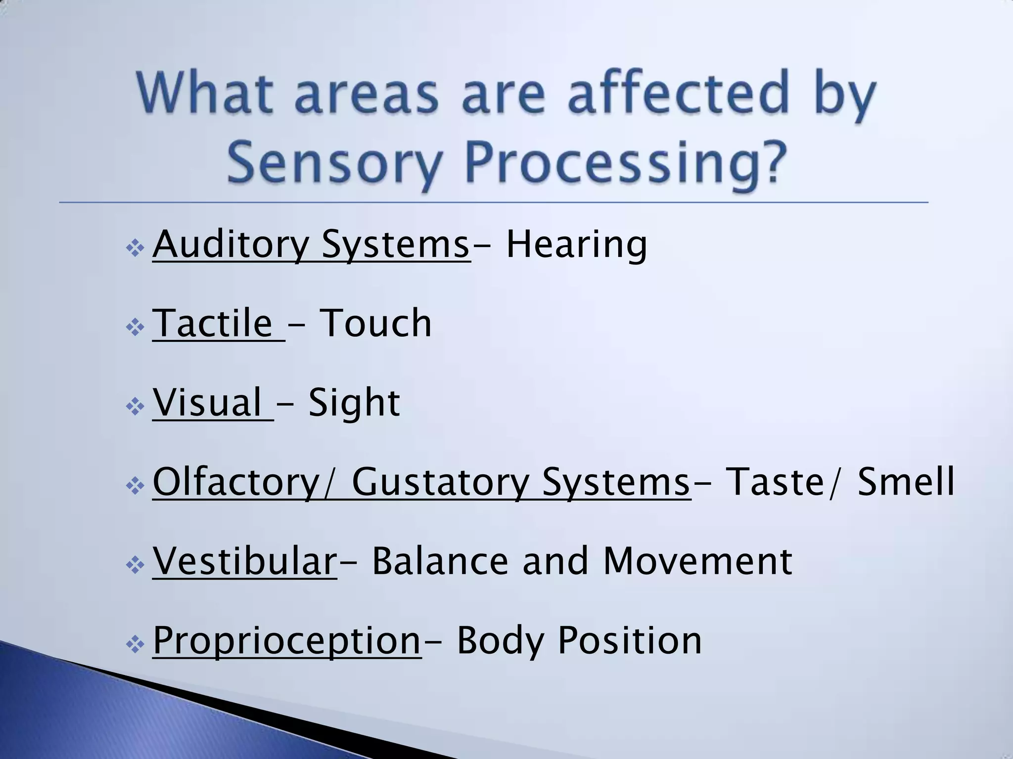 Sensory strategies and issues presentation | PPTX